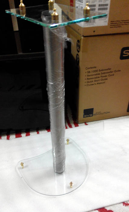 Lifestyle Custom Design Glass speaker stands, curved base | Actsessory ...
