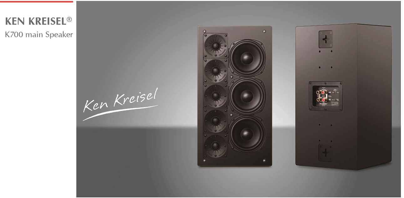 Ken Kreisel K700 LCR Main Speakers, home theater line array monitors